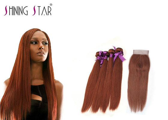 4 Bundles Brazilian Straight Hair Bundles In Weaves Brown No Synthetic Mixed