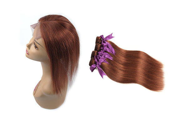 4 Bundles Brazilian Straight Hair Bundles In Weaves Brown No Synthetic Mixed