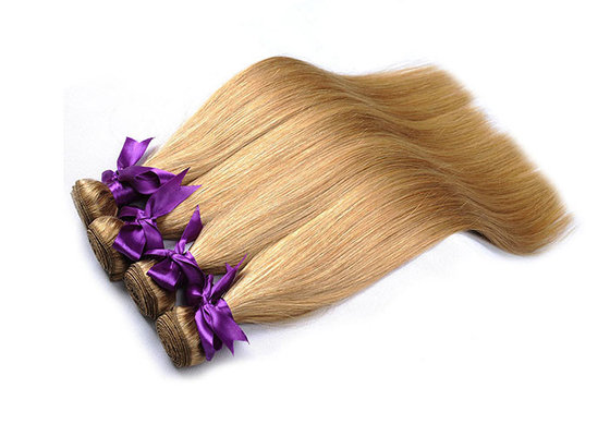 4 Pcs #27 Color Blonde Brazilian Straight Human Hair Bundles Weight 300G / Lot