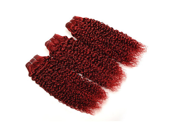 Virgin Kinky Wave Human Hair 3 Brazilian Hair Bundles Medium - Length Style #99j