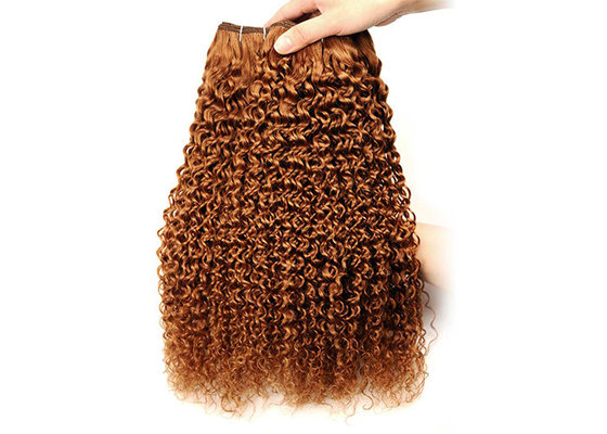 Brazilian Hair Bundles Hair Extensions Gold Blonde Color #30 Kinky Curly Human Hair Weave