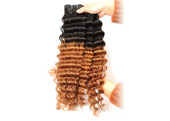 Soft Sliding Human Hair Bundles / Deep Wave Peruvian Hair Weaving 3 Bundles