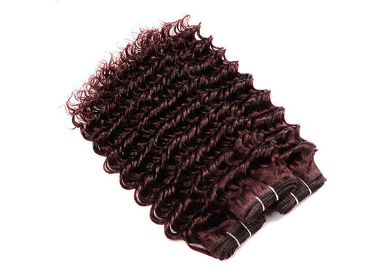 3 Pcs Of Deep Wave Peruvian Hair Elasticity Burgundy No Synthetic Mixed