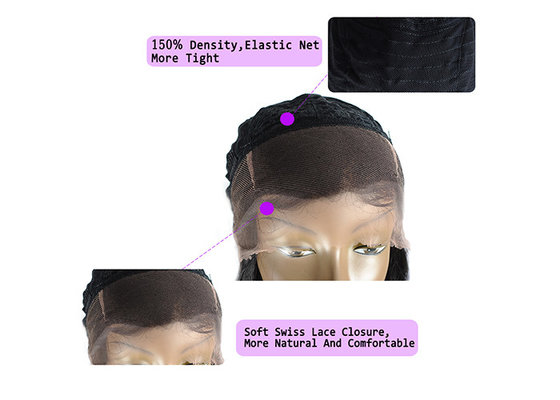 Black Women 360 Lace Frontal Wig , Pre Plucked Human Straight Lace Front Wigs