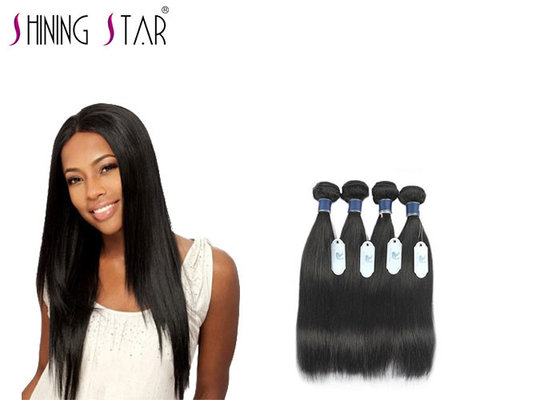 9A Brazilian Virgin Remy Unprocessed Human Hair , 4 Pcs Natural Black Hair Extensions