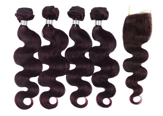 Body Wave Human Hair 4 Bundles With Closure #135 Grape Purple Acceptable Price