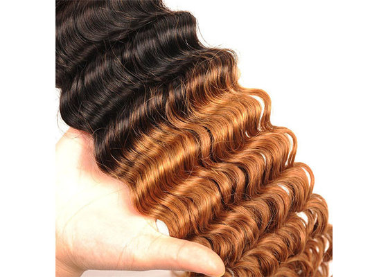 Peruvian Deep Wave Hair 4 Bundles #1B30 Blonde Human Hair Extension Weave