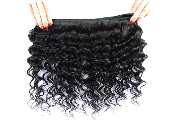 Deep Curly Weave Unprocessed Remy Hair 100 Human Hair With Closure 3 Bundles
