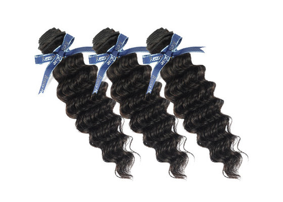 Deep Curly Weave Unprocessed Remy Hair 100 Human Hair With Closure 3 Bundles