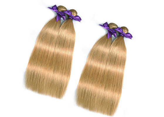 4 Pcs #27 Color Blonde Brazilian Straight Human Hair Bundles Weight 300G / Lot