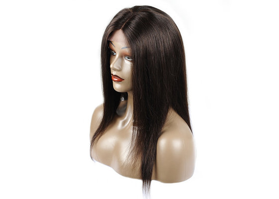 Straight Lace Frontal Wigs Human Real Hair light brown #2 Color Middle Part For Woman
