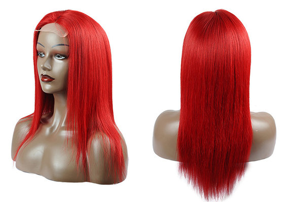100 Human Lace Front Wigs Red Color Human Hair Straight Lace Front Wigs