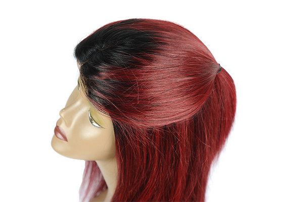 Red T1B/99J 100 Human Hair Lace Front Wigs Straight Long Hair Average Size