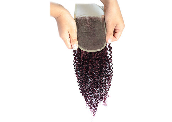 100 Human Hair Kinky Curly Hair Wave 4 Bundles With Closure #135 Grape Purple