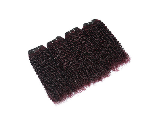 100 Human Hair Kinky Curly Hair Wave 4 Bundles With Closure #135 Grape Purple