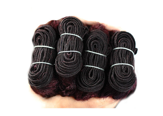 100 Human Hair Kinky Curly Hair Wave 4 Bundles With Closure #135 Grape Purple
