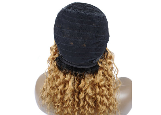100 Human Hair Water Wave Hair Extension Lace Front Wigs Blonde #1B27 4*4 Remy Hair