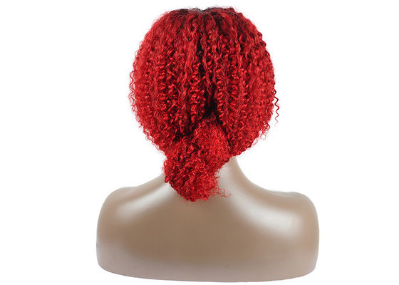 T1B lucky-red Lace Front Kinky Curly Hair Weave Human Hair Wigs For Black Women