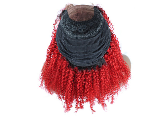 T1B lucky-red Lace Front Kinky Curly Hair Weave Human Hair Wigs For Black Women
