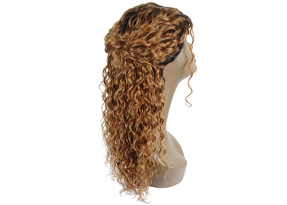 Water Wave Hair Extension 100 Human Hair Lace Front Wigs #1B30 Colored Dark Brown