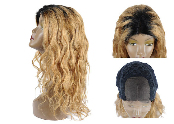 100 Human Hair 1B27 Ombre Blonde Body Wave Lace Front Wigs Remy Hair Wigs