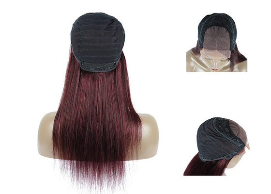 Burgundy Wine Red Color Lace Front Wigs Dark Roots Straight Hair 14-32 Lace Wigs