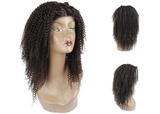 Colored #2 Frontal Lace Human Hair Extension Kinky Curly Hair Weave Lace Front Wigs