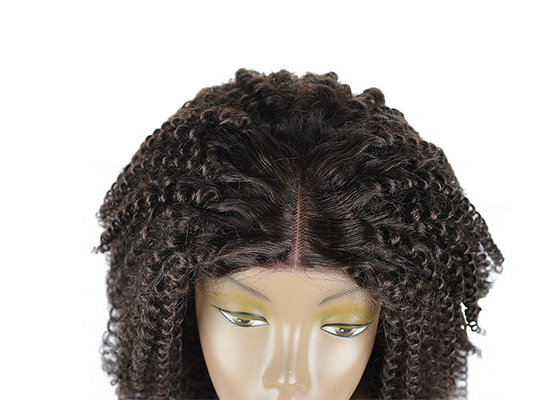 Colored #2 Frontal Lace Human Hair Extension Kinky Curly Hair Weave Lace Front Wigs