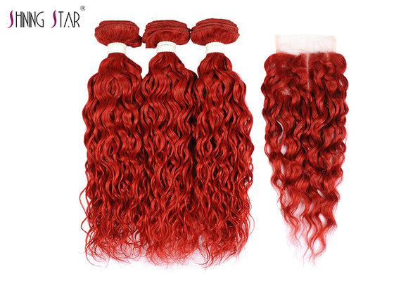 Brazilian Red Water Wave Bundles / Hair Extensions Bundles Natural Wavy