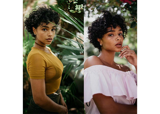 Natural Short Curly Short Bob Wigs For Black Women None Lace Human Hair Wig
