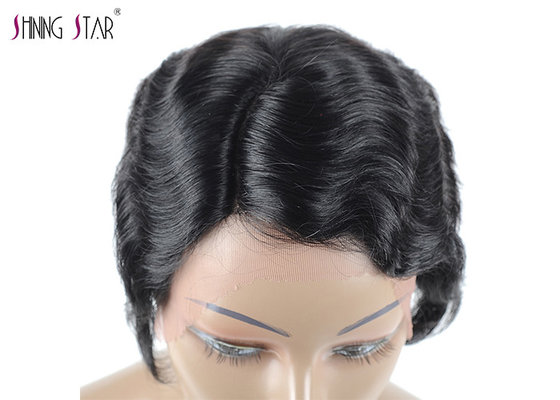 Black Women Curly Short Bob Wigs U Part Lace Wigs With Bangs French Wave