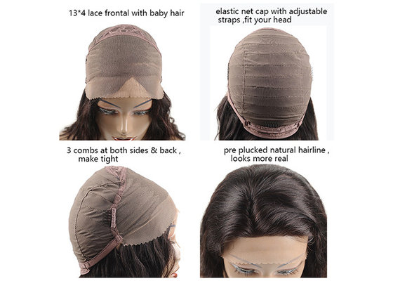 Pre Plucked Body Wave Lace Front Wigs Brazilian Hair 13 X 4 Big Closure