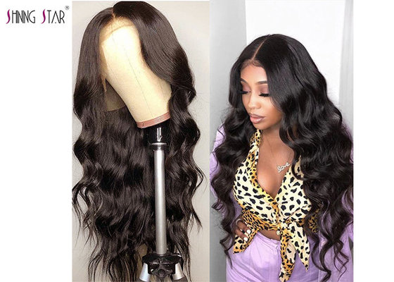 Pre Plucked Body Wave Lace Front Wigs Brazilian Hair 13 X 4 Big Closure