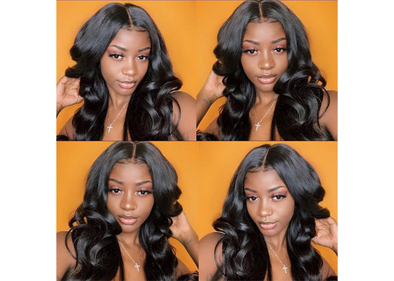 Pre Plucked Body Wave Lace Front Wigs Brazilian Hair 13 X 4 Big Closure