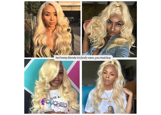 Honey Blonde Body Wave 613 Bundles With Closure 100% Human Hair 10" - 30"