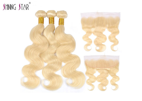 10" - 30" Peruvian Wavy Hair Bundles Honey Blonde 613 Bundles Comfortable Feeling