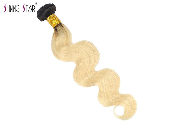 1B 613 Honey Blonde Bundles With Closure Dark Roots Body Wave Colored Bundles
