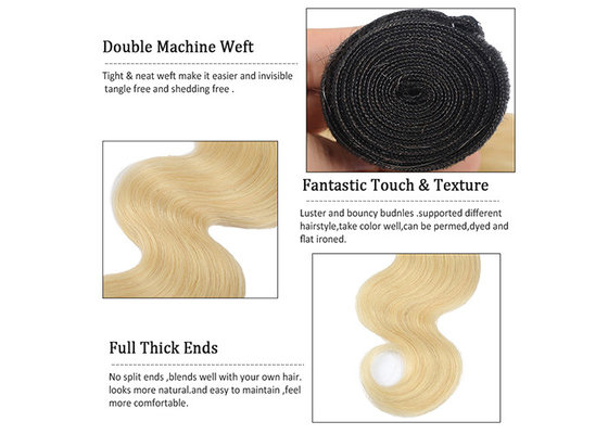 Body Wave Human Hair Peruvian Hair Bundles With Frontal 13X4 Closure Ombre