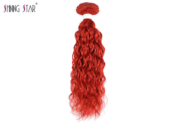 Water Wave Texture Curly Human Hair Bundles Brazilian Hair Red Color