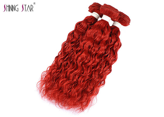 Water Wave Texture Curly Human Hair Bundles Brazilian Hair Red Color