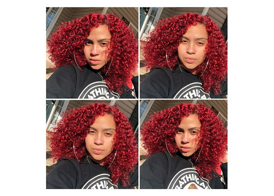 Red Burgundy Brazilian Water Wave Hair Extensions With Closure Curly Weaves No Tangle