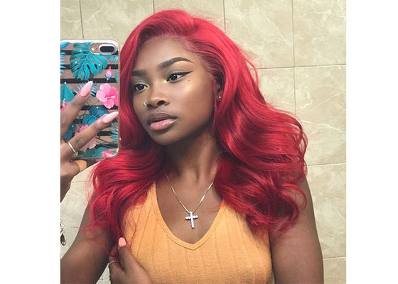 Red Brazilian Straight Hair Bundles With Closure Colored 99J Burgundy Bundles