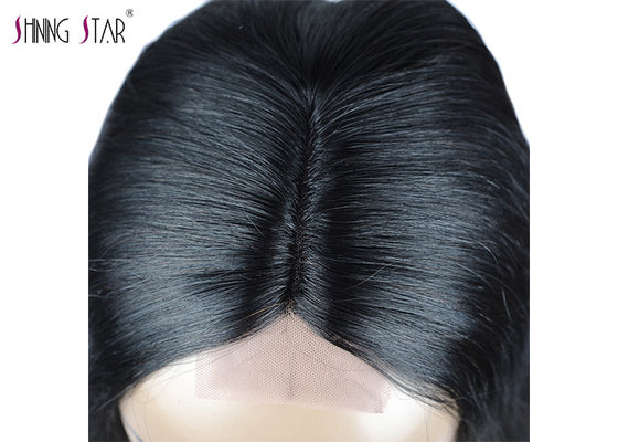 1B Colored Human Hair Lace Front Wigs Straight U Part Wig 12 - 18 Inches