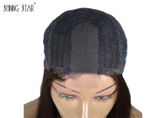 #2 Dark Brown Human Straight Lace Front Wigs / Women Brazilian U Part Wigs