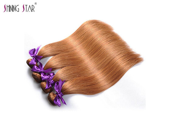 Gold Blonde 100% Peruvian Straight Hair Bundles Colored 30 Double Weft Cheap