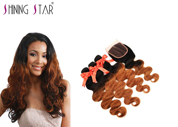 Three Bundles Blonde Body Wave Hair Extensions True To Length 1B 30 Color