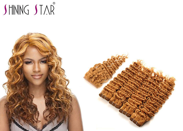 Confortable Brazilian Deep Wave Human Hair / Smooth 20 Inch Deep Wave Weave