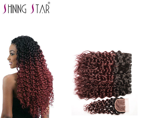 Water Wave Four Malaysian Hair Bundles With Closure Can Be Dyed And Restyle