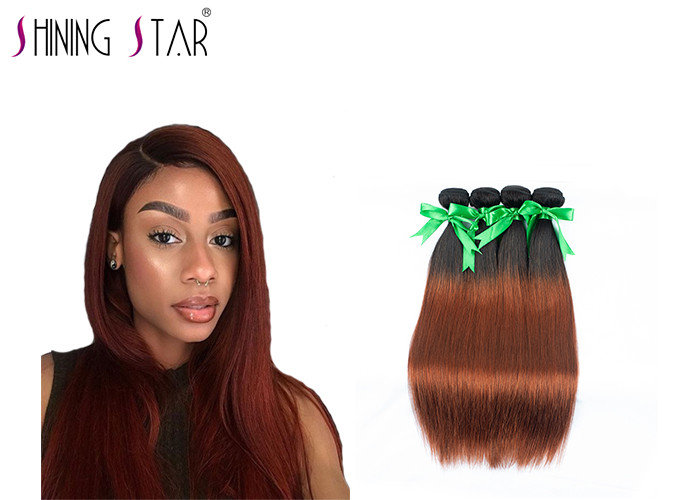 Straight 4 Pcs Ombre Peruvian Hair Bundles #1B33 Color Free Part 8A Grade