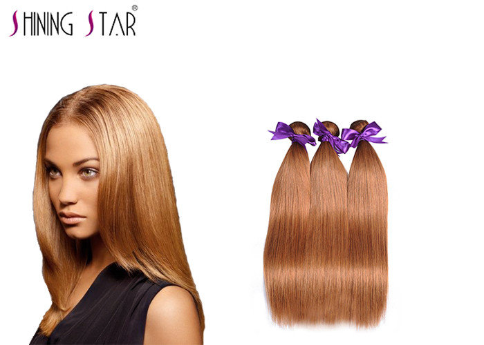 Customized Peruvian Hair Extensions With Straight #30 Color 3 Bundle Remy Hair
